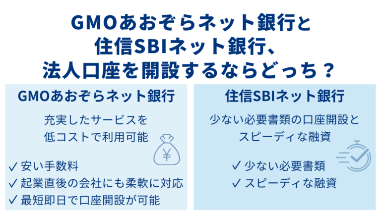 GMOあおぞらネット銀行 VS 住信SBIネット銀行の法人口座を比較！開設するならどっち？｜バーチャルオフィス・シェアオフィス@東京都千代田区|ナレッジソサエティ|起業家におすすめ・法人登記・銀行口座